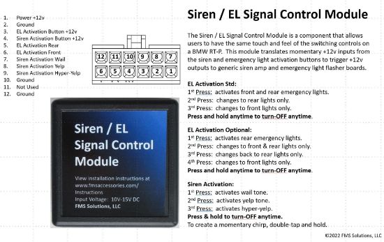 FMS Accessories. Siren / EL Signal Control Module